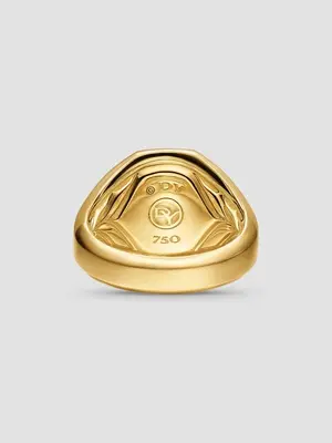 David Yurman Streamline Signet Ring In 18k Yellow 18mm
