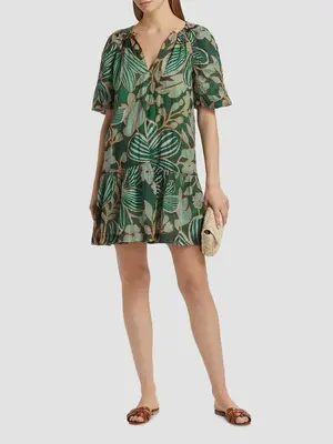 MARIE OLIVER Greta Floral Puff-sleeve Minidress