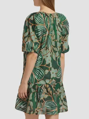 MARIE OLIVER Greta Floral Puff-sleeve Minidress