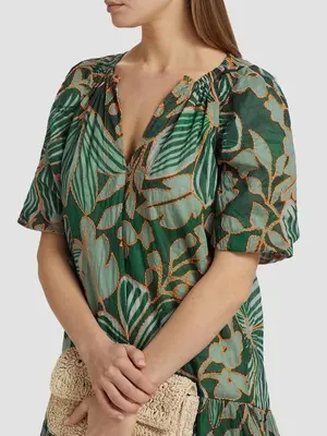 MARIE OLIVER Greta Floral Puff-sleeve Minidress