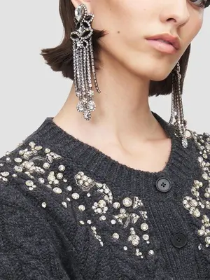 Alexander McQueen Chandelier Silvertone & Crystal Drop Earrings