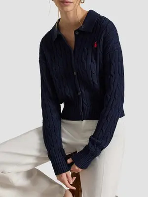 Polo Ralph Lauren Cable Cotton Polo-collar Cardigan