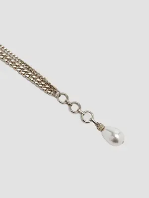 Alexander McQueen Crystal & Imitation Pearl Chain Bracelet