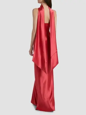 Talbot Runhof Paneled Satin Gown