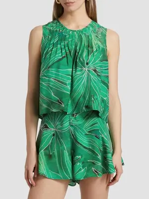 MARIE OLIVER Letta Botanical Print Sleeveless Top