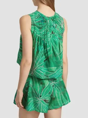 MARIE OLIVER Letta Botanical Print Sleeveless Top