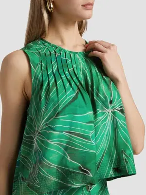 MARIE OLIVER Letta Botanical Print Sleeveless Top