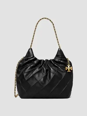 Tory Burch Fleming Mini Leather Hobo Bag