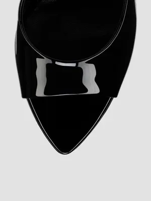 CHRISTIAN LOUBOUTIN Miss Z 100mm Patent Leather Mule Sandals - Black