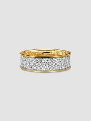 David Yurman Streamline Band Ring In 18k Yellow Gold - Diamond