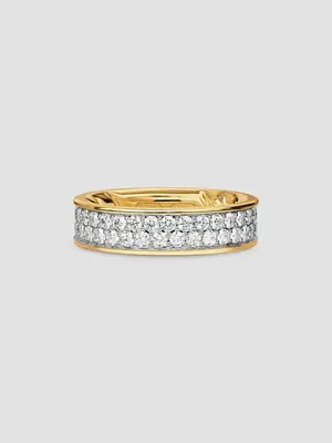 David Yurman Streamline Band Ring In 18k Yellow Gold - Diamond