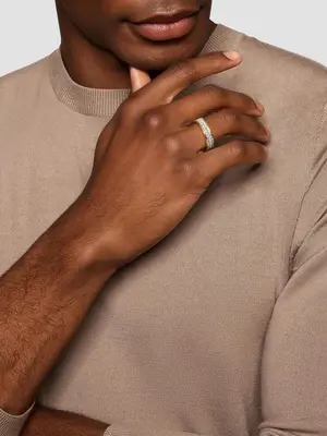 David Yurman Streamline Band Ring In 18k Yellow Gold - Diamond