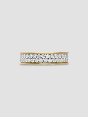 David Yurman Streamline Band Ring In 18k Yellow Gold - Diamond