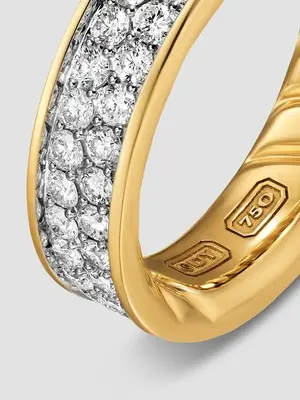 David Yurman Streamline Band Ring In 18k Yellow Gold - Diamond