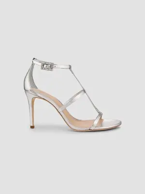 22ÉLEVÉ 90mm Crystal-embellished Satin Stiletto Sandals - Silver
