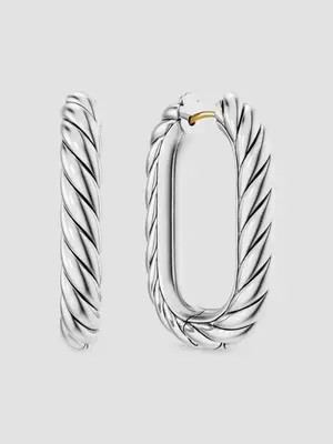 David Yurman Dy Madison Cable Hoop Earrings In Sterling 29.3mm