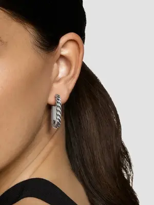 David Yurman Dy Madison Cable Hoop Earrings In Sterling 29.3mm