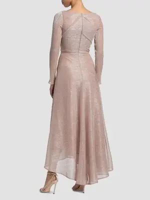 Talbot Runhof Metallic Voile Boatneck Gown