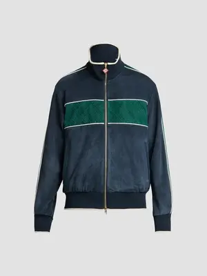 Casablanca Striped Suede Track Jacket - Navy