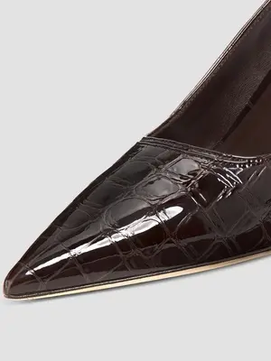 JIMMY CHOO Love 85mm Croc-embossed Leather Slingback Pumps