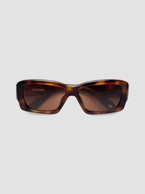 Jacquemus Croisière 56mm Rectangular Sunglasses - Brown Pattern