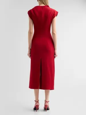 Michael Kors Draped Cocktail Midi Dress