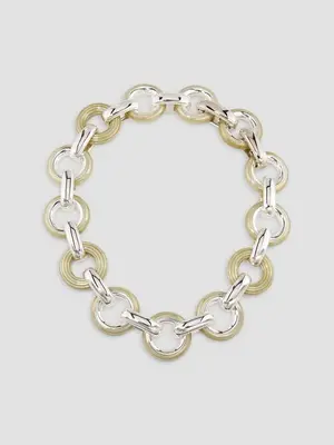 Tory Burch Donut Silvertone & Enamel Chain Necklace - Light Silver Multi