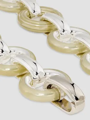 Tory Burch Donut Silvertone & Enamel Chain Necklace