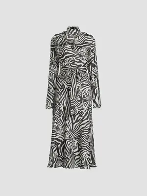 UNDRA CELESTE Joi -print Tie-waist Midi-dress