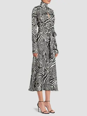 UNDRA CELESTE Joi -print Tie-waist Midi-dress