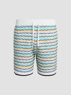 Casablanca Tuck-stitch Cotton Shorts - Multi