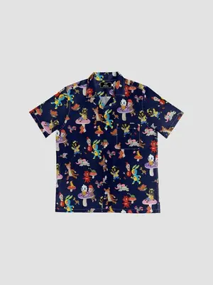 ARRELS BARCELONA Printed Regular-fit Camp Shirt - Blue