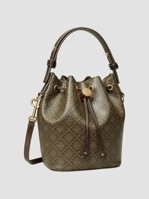 Tory Burch Mini T-monogram Canvas Bucket Bag