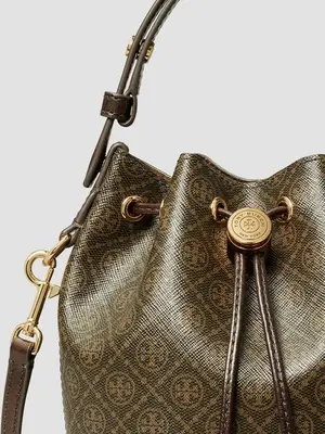 Tory Burch Mini T-monogram Canvas Bucket Bag