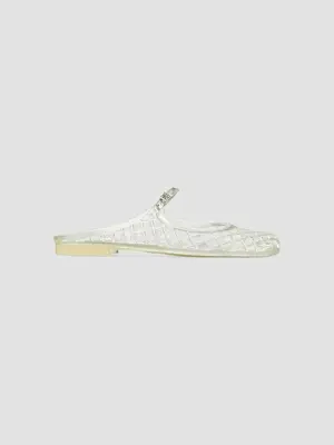 Tory Burch Mellow Jelly Mary Jane Flats - Clear Silver