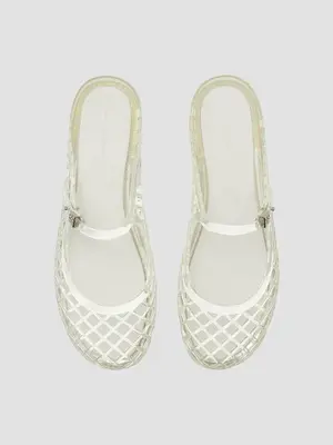 Tory Burch Mellow Jelly Mary Jane Flats - Clear Silver