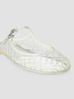 Tory Burch Mellow Jelly Mary Jane Flats - Clear Silver
