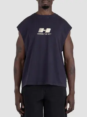 HONOR THE GIFT The Frequency Cotton Jersey Tank - Navy