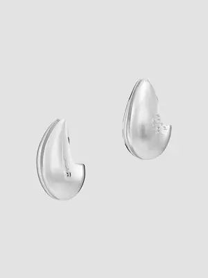 Tory Burch Wave Goldtone Or Silvertone Clip-on Earrings - Light Silver