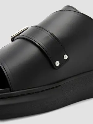 Alexander McQueen Hybrid Buckle Rubber Slide Sandals - Black