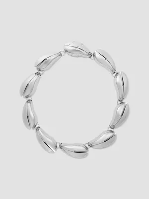 Tory Burch Wave Silvertone Collar Necklace - Light Silver