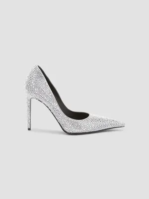 Alexander McQueen Skull 105mm Rhinestone Pumps - Silver