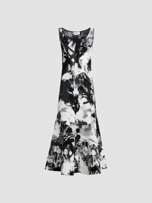 Alexander McQueen London Flowers Jacquard Midi-dress