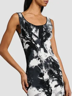 Alexander McQueen London Flowers Jacquard Midi-dress