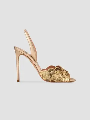 AQUAZZURA Ce Soir Leather Stiletto Sandals