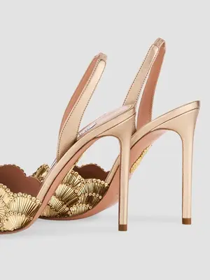 AQUAZZURA Ce Soir Leather Stiletto Sandals