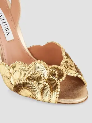AQUAZZURA Ce Soir Leather Stiletto Sandals