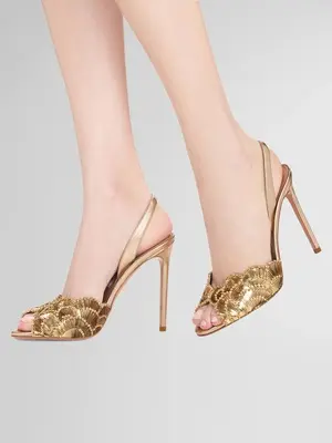 AQUAZZURA Ce Soir Leather Stiletto Sandals