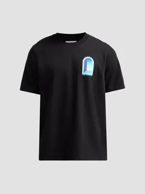 Casablanca Classic Graphic Cotton Crewneck T-shirt - Black