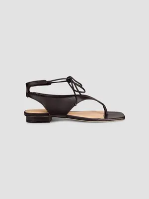 22ÉLEVÉ Leather Ankle-wrap Sandals - Espresso